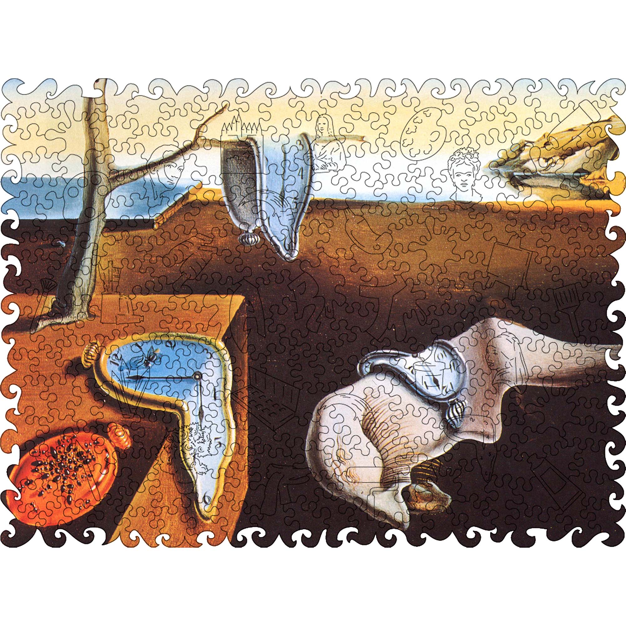 Wooden Jigsaw Puzzle The Persistence of Memory (Salvador Dali) • Woods ...